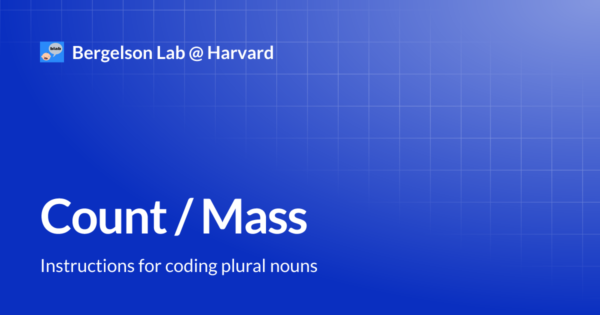 Count / Mass | Bergelson Lab @ Harvard