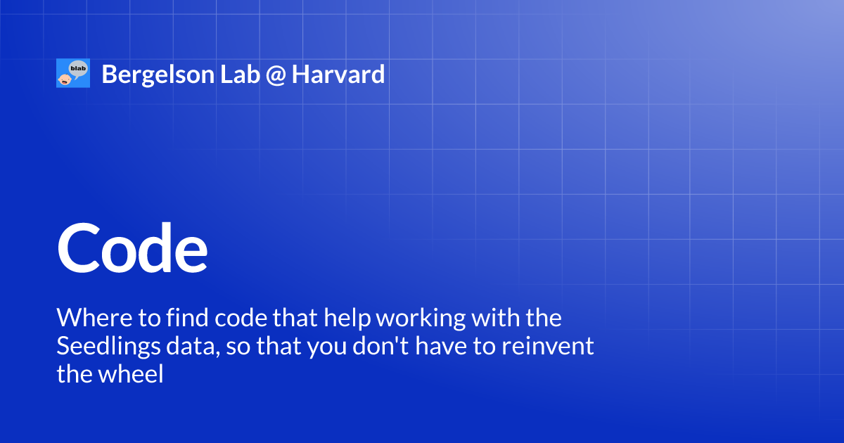 Code | Bergelson Lab @ Harvard