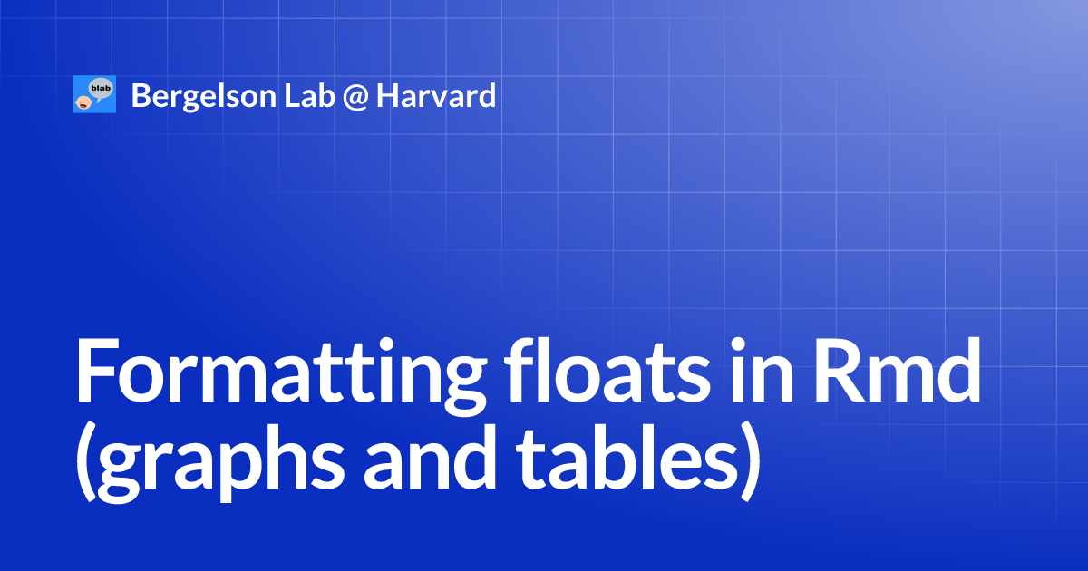 Formatting floats in Rmd (graphs and tables) | Bergelson Lab @ Harvard